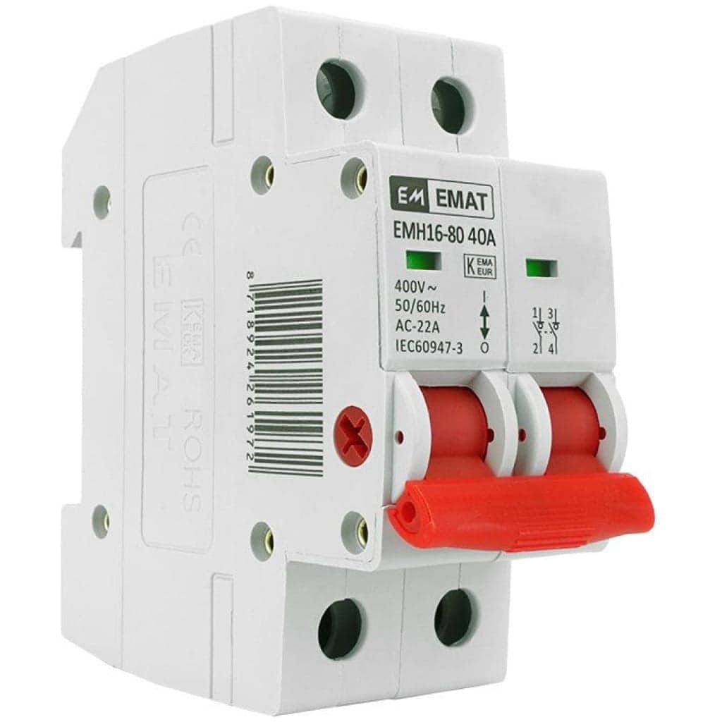 EMAT hoofdschakelaar 2-polig 40A - offgridcentrum.nl